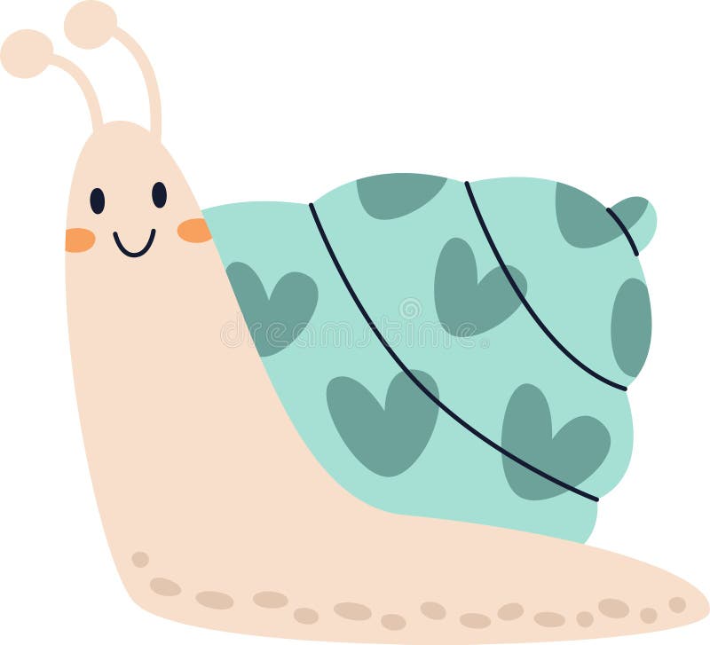 Cute Cartoon Snail stock vector. Illustration of shell - 307527529