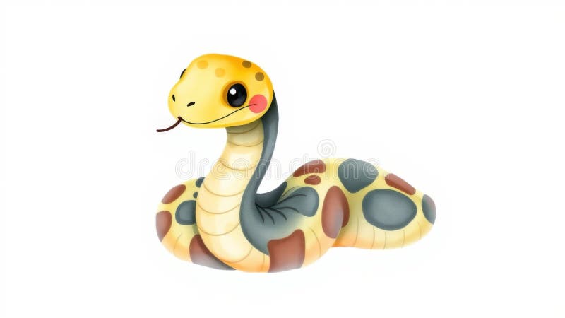 Cute Cartoon Snake Character. Stock Illustration - Illustration of ...