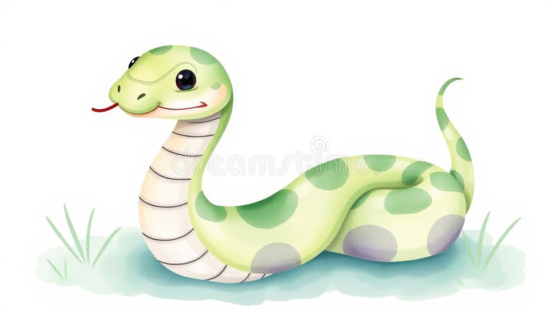 Cute Cartoon Snake Character. Stock Photo - Image of colourful ...