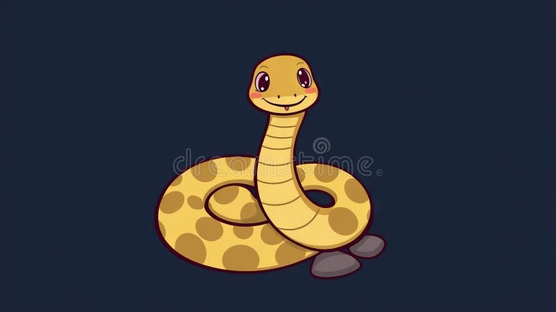 Cute Cartoon Snake Character. Stock Illustration - Illustration of ...