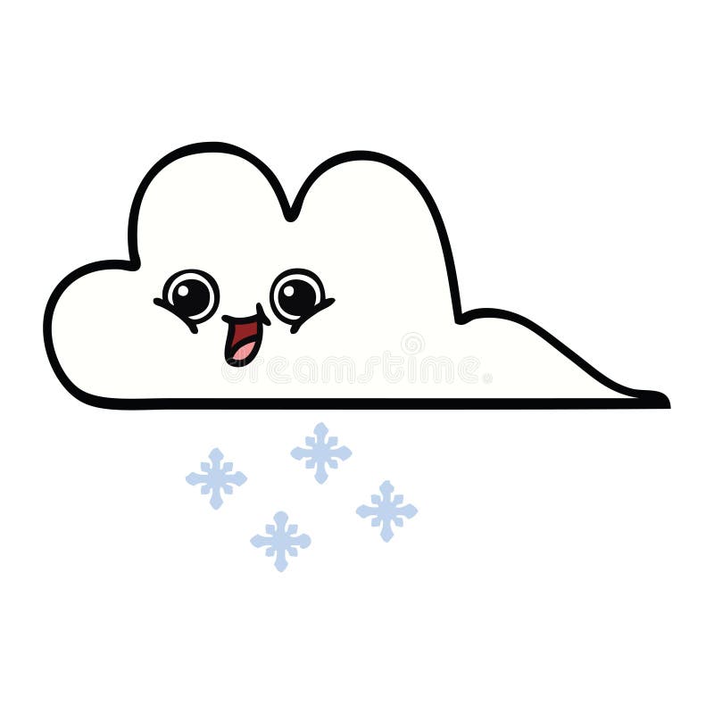 Cute cartoon snow cloud stock vector. Illustration of cute - 149251391