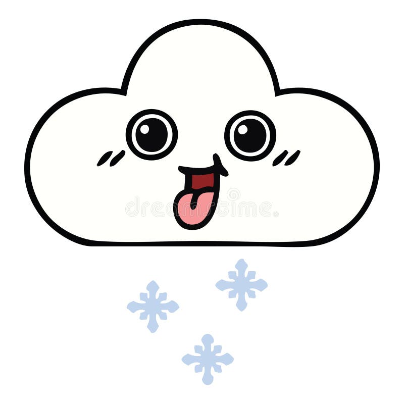 Cute Cartoon of a Snow Cloud Stock Vector - Illustration of clip, hand ...