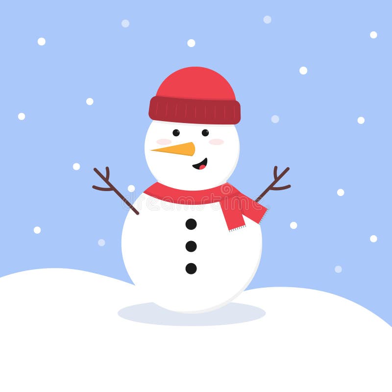 A Cute Cartoon Snowman Under the Snow Stock Vector - Illustration of ...