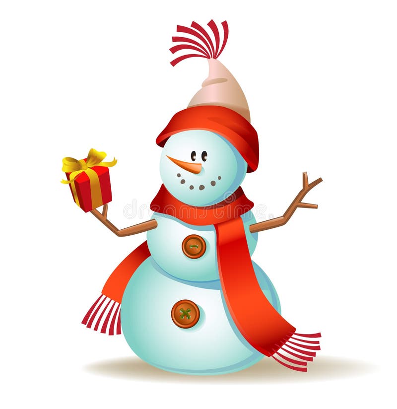 Cute cartoon snowman stock vector. Illustration of icon - 62589112