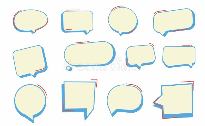 Cute cartoon speech bubble stock illustration. Illustration of text ...