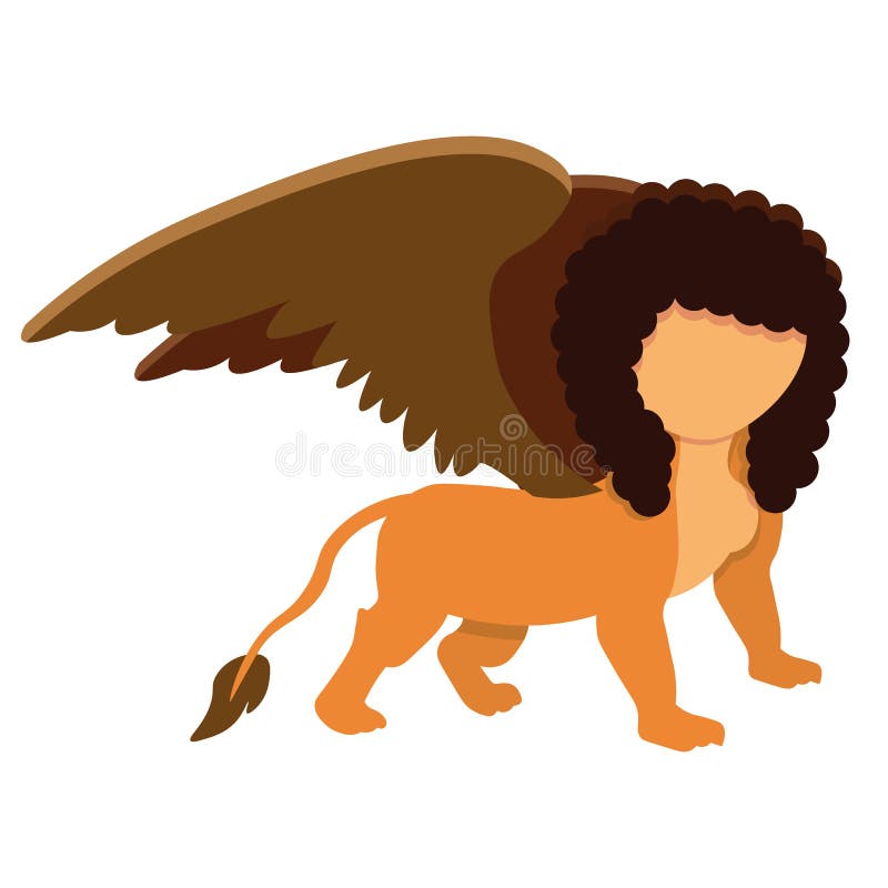 Vector Cute Sphinx Colorful Isolated Stock Illustration - Illustration ...