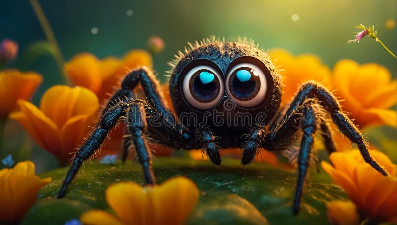 Cute Cartoon Spider Character Concept Stock Illustration - Illustration ...