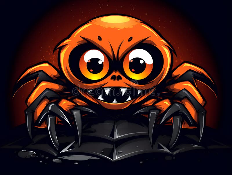 Cute Cartoon Spider. Template for a Greeting Card for Halloween Stock ...