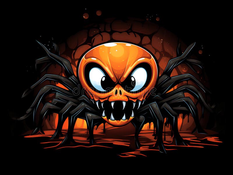 Cute Cartoon Spider. Template for a Greeting Card for Halloween Stock ...