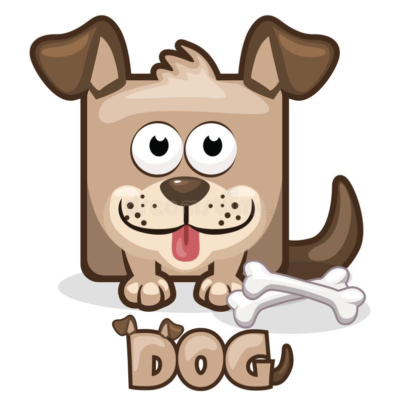 Cute cartoon square dog stock vector. Illustration of pointing - 67422539
