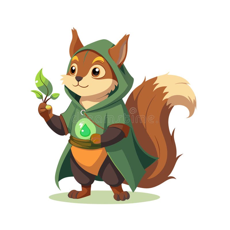 Cute Cartoon Squirrel Druid Stock Illustrations – 2 Cute Cartoon ...