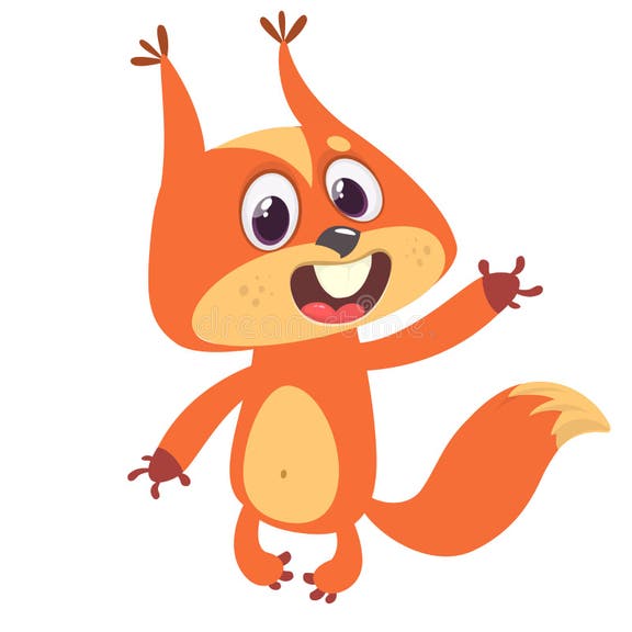 Cute Cartoon Squirrel Make Welcome Gesture. Vector Illustration Stock ...
