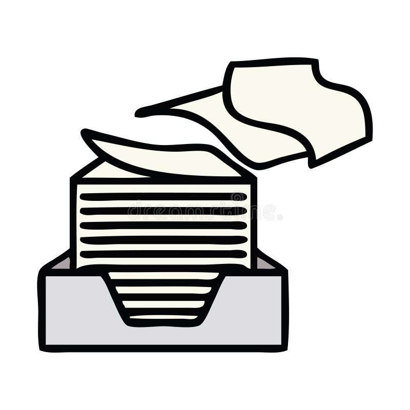 Cute Cartoon of a Stack of Office Papers Stock Vector - Illustration of ...
