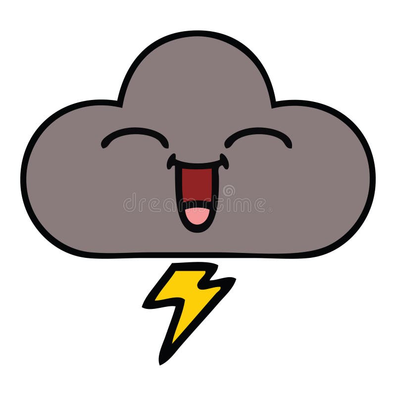 Cute Cartoon of a Storm Cloud Stock Vector - Illustration of clipart ...