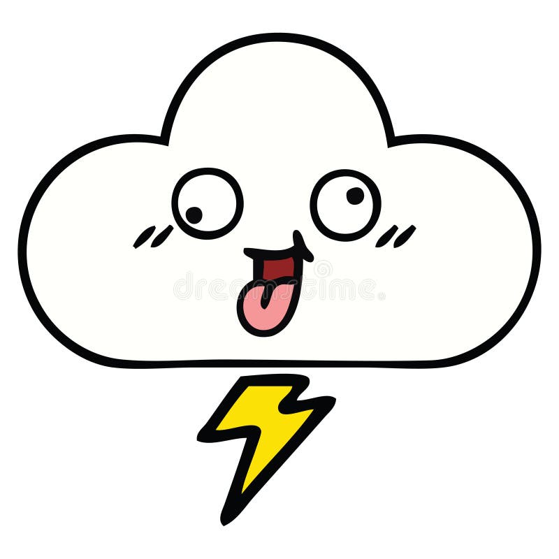 Cute cartoon storm cloud stock vector. Illustration of cloud - 147661712