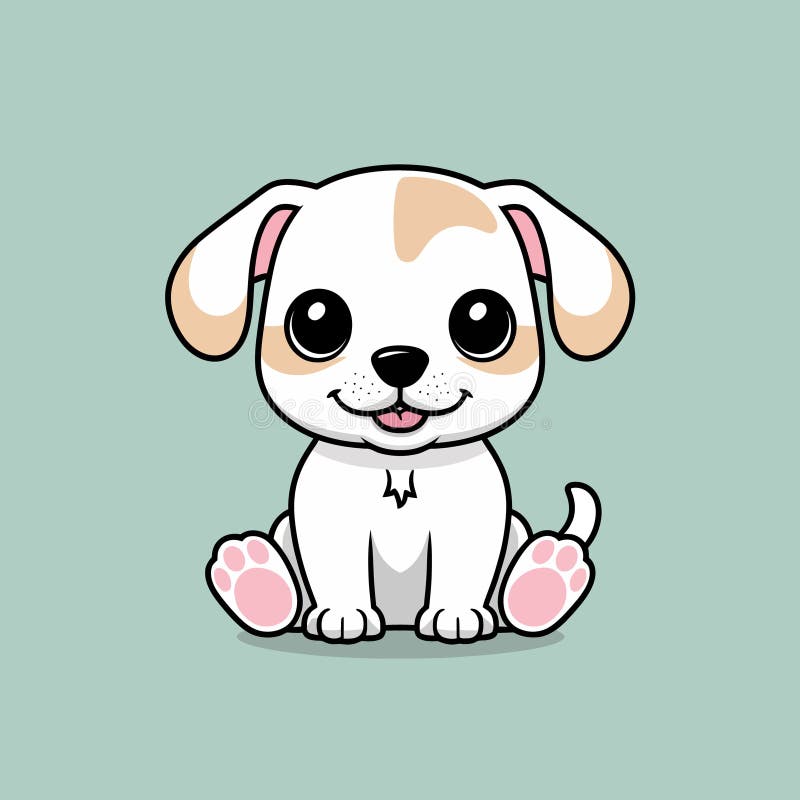 A Cute Cartoon Style Featuring a Small Puppy. 14 Stock Vector ...