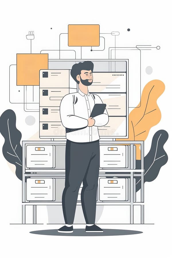 A Cute Cartoon Style OfA Comprehensive View of an ERP Software ...