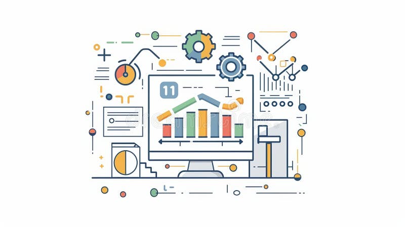 A Cute Cartoon Style OfA Comprehensive View of an ERP Software ...