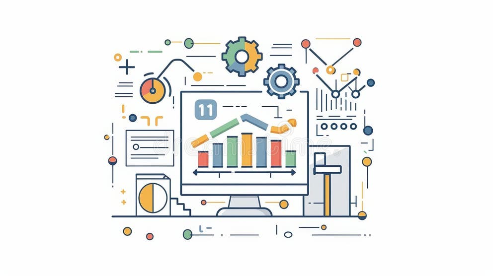 A Cute Cartoon Style OfA Comprehensive View of an ERP Software ...