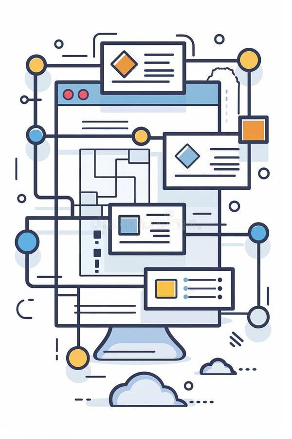 A Cute Cartoon Style OfA Comprehensive View of an ERP Software ...
