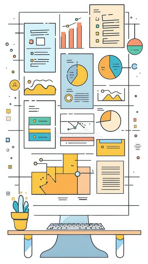 A Cute Cartoon Style OfA Comprehensive View of an ERP Software ...
