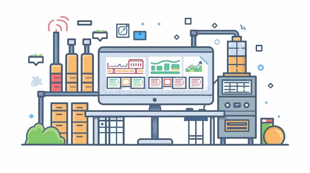 A Cute Cartoon Style OfA Comprehensive View of an ERP Software ...