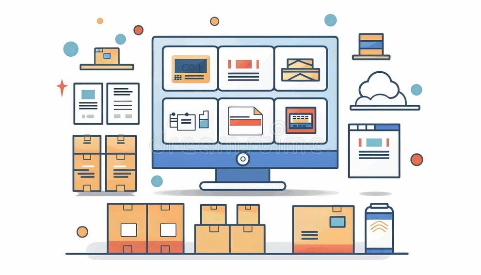 A Cute Cartoon Style OfA Comprehensive View of an ERP Software ...