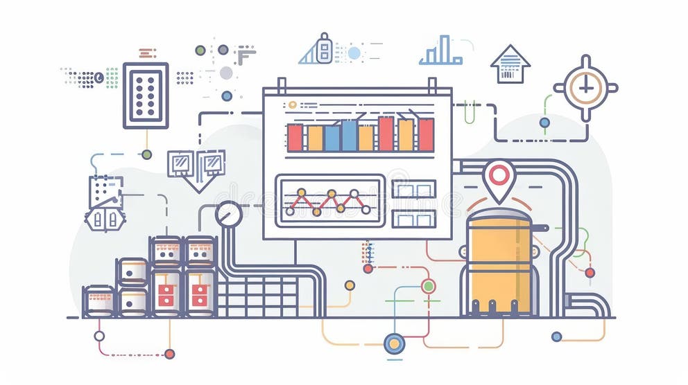 A Cute Cartoon Style OfA Comprehensive View of an ERP Software ...