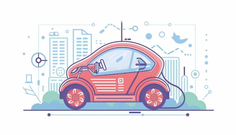 A Cute Cartoon Style OfA Digital Interface Showing the Charging Status ...