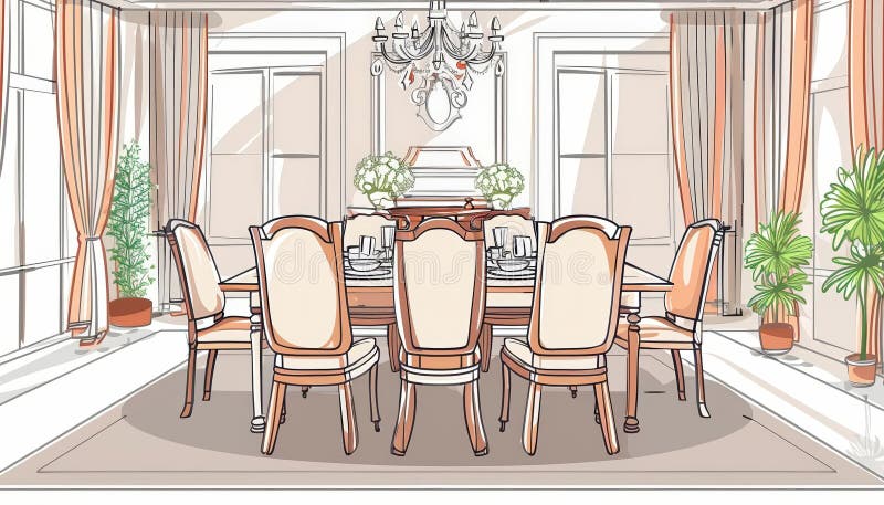 Cartoon Dining Room Stock Illustrations – 4,811 Cartoon Dining Room ...