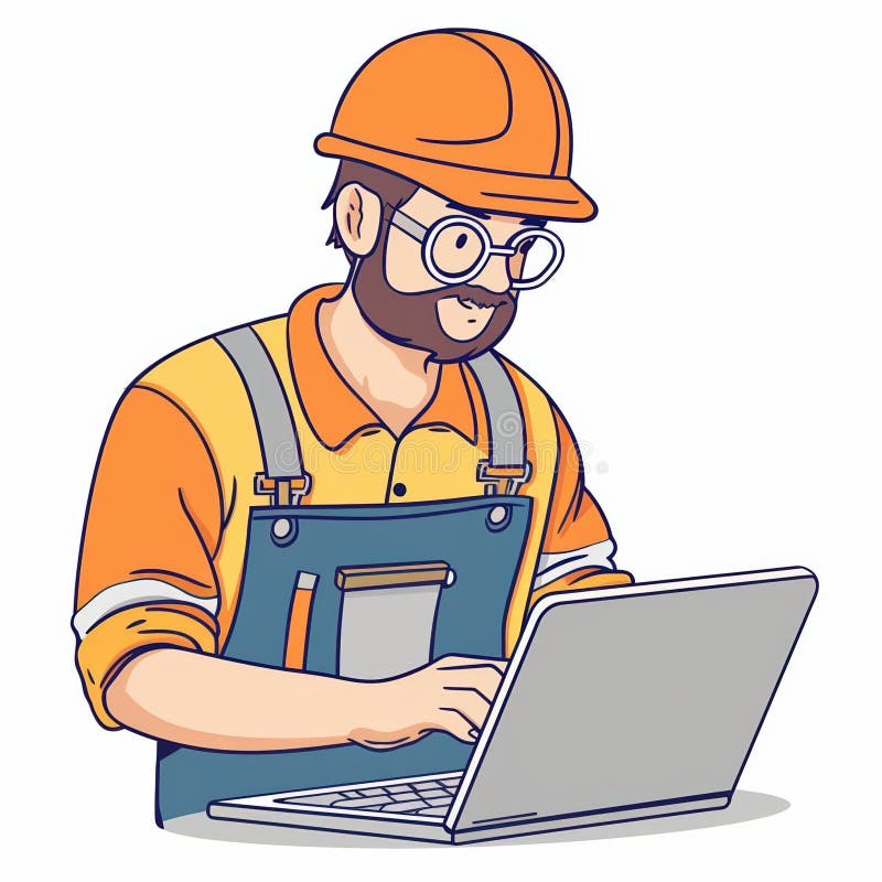 A Cute Cartoon Style OfA Technician Using Predictive Maintenance ...