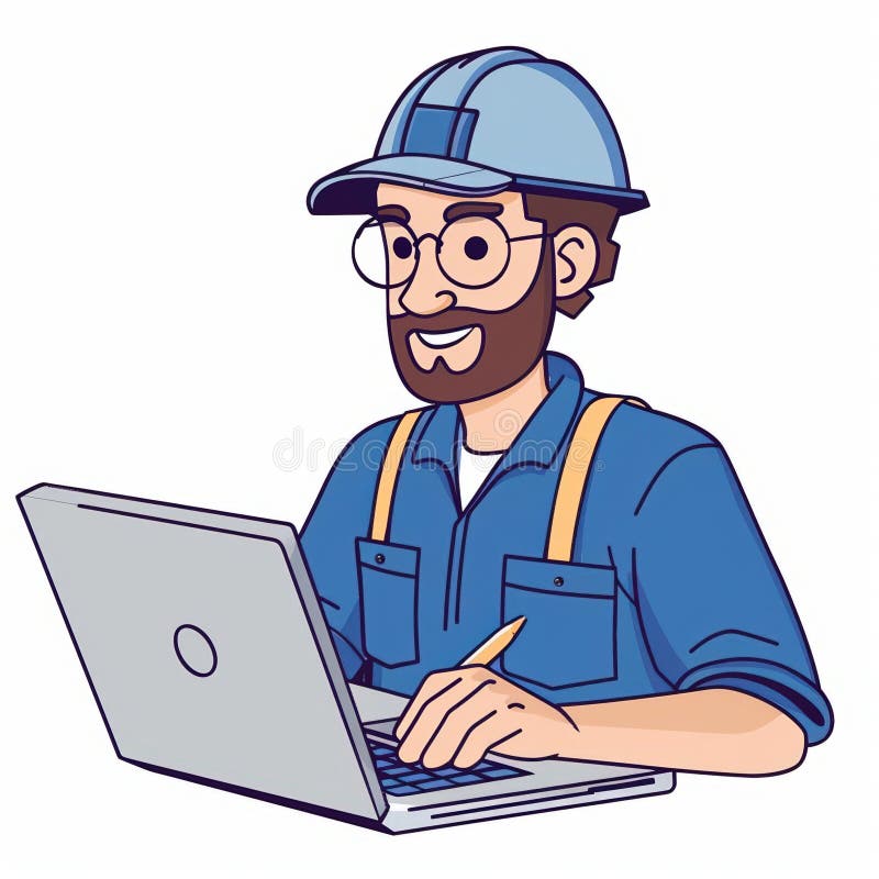 A Cute Cartoon Style OfA Technician Using Predictive Maintenance ...