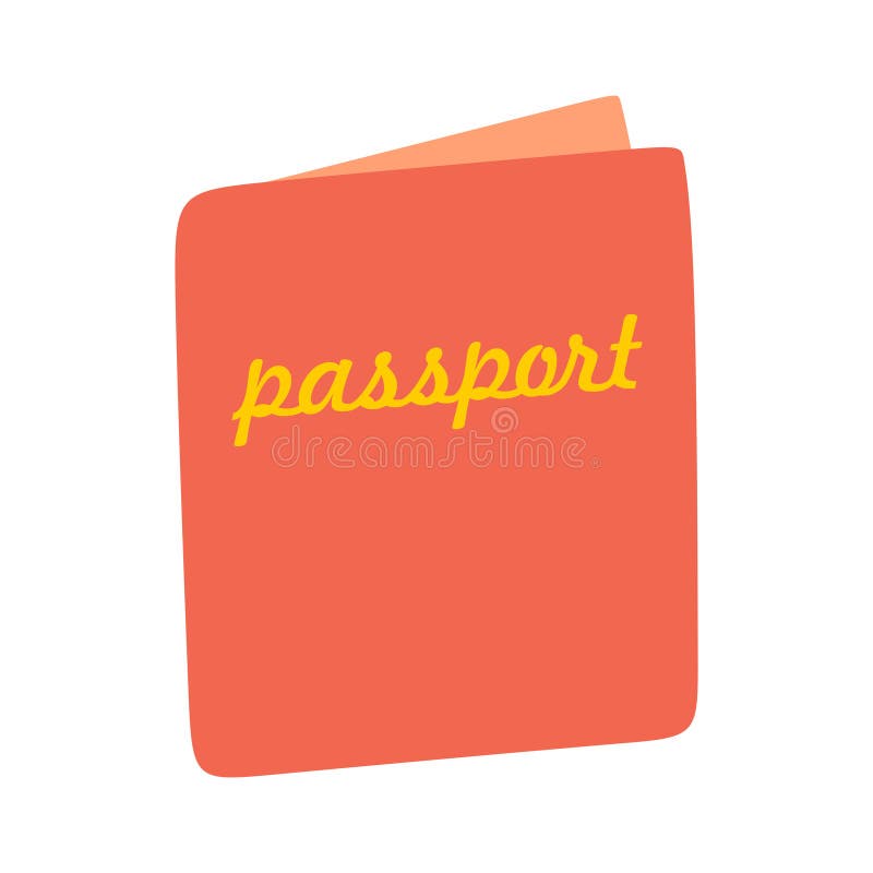 Cute Cartoon Style Passport with Lettering. Doodle Identification ...