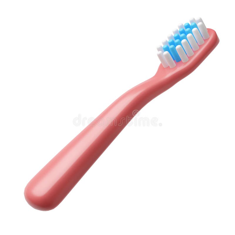 Cute Cartoon Style Red Toothbrush 3d Render Stock Image - Illustration ...