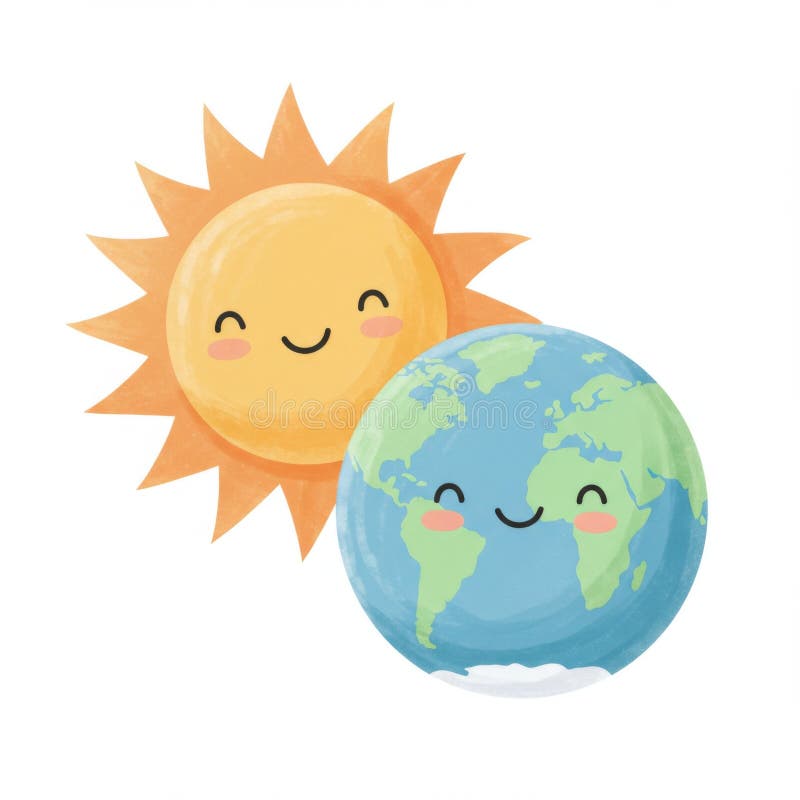 Cute Cartoon Earth Sun Stock Illustrations – 4,136 Cute Cartoon Earth ...