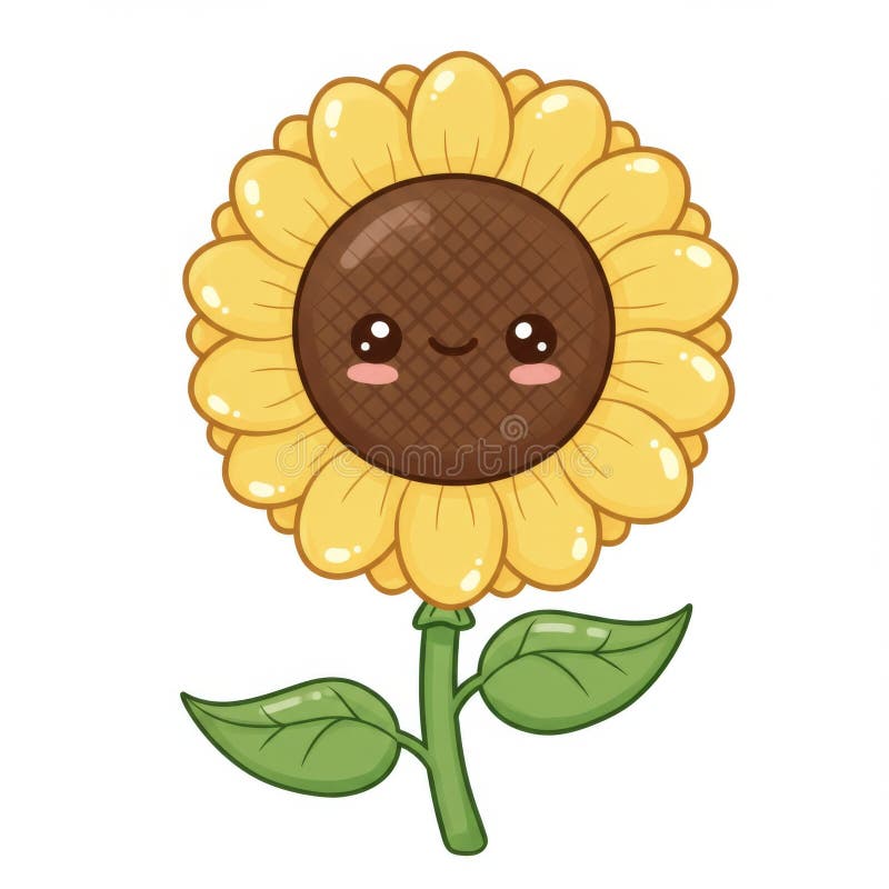 Cute Cartoon Sunflower Illustration Stock Illustration - Illustration ...