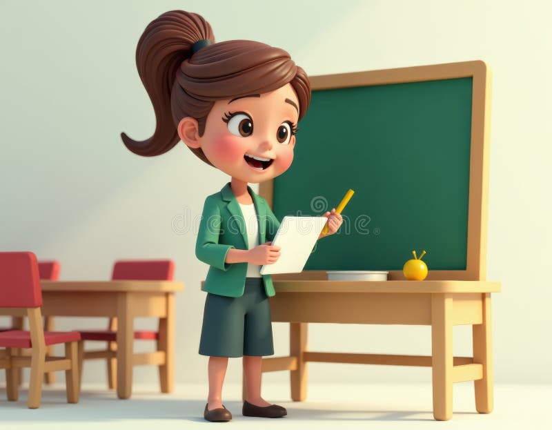 Cute Teacher Cartoon Teaching