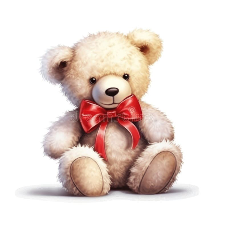 Cute Cartoon Teddy Bear Character, Animated with a Face Stock ...