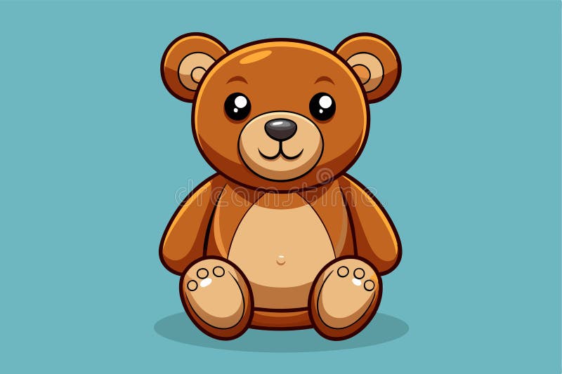 A Cute Cartoon Teddy Bear with a Warm Expression, Perfect for ...