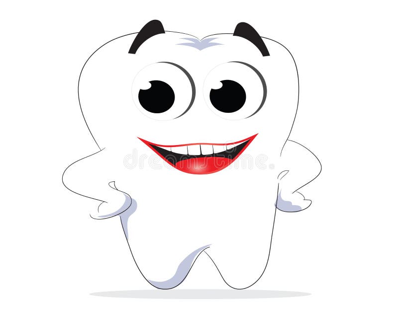 Cute cartoon teeth posing stock vector. Illustration of enamel - 126339677