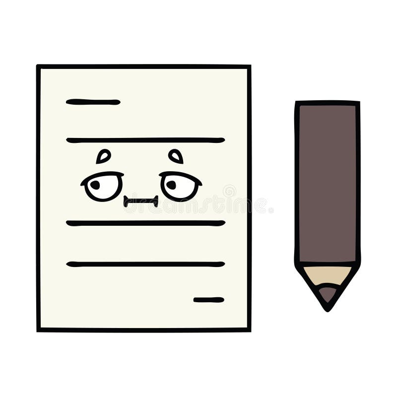 Cute Cartoon of a Test Paper Stock Vector - Illustration of exam, test ...