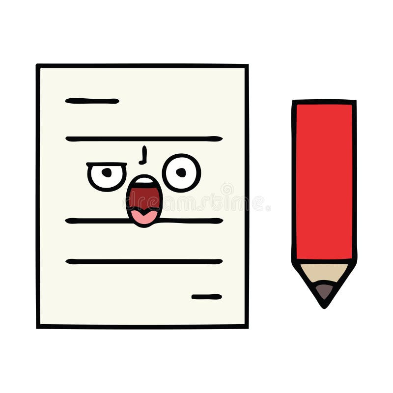 Cute cartoon test paper stock vector. Illustration of artwork - 147679703