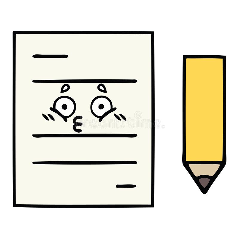 Cute cartoon test paper stock vector. Illustration of retro - 147682905