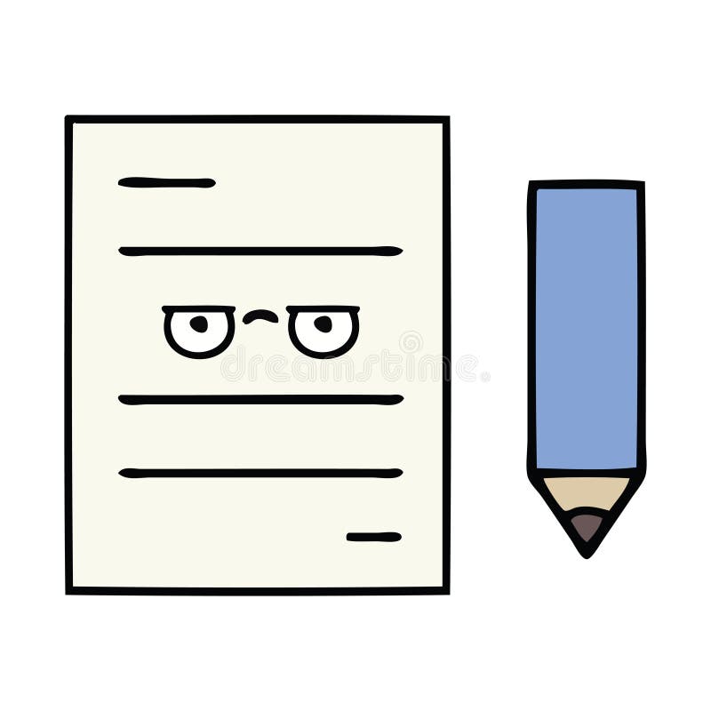 Cute cartoon test paper stock vector. Illustration of drawing - 147727964