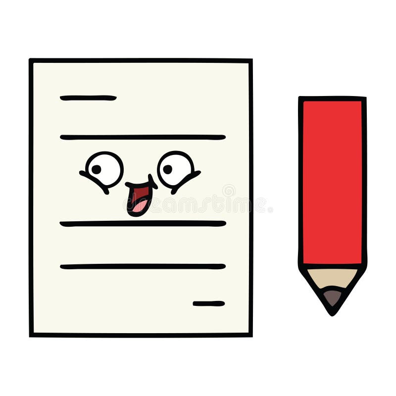 Cute cartoon test paper stock vector. Illustration of cute - 149176458