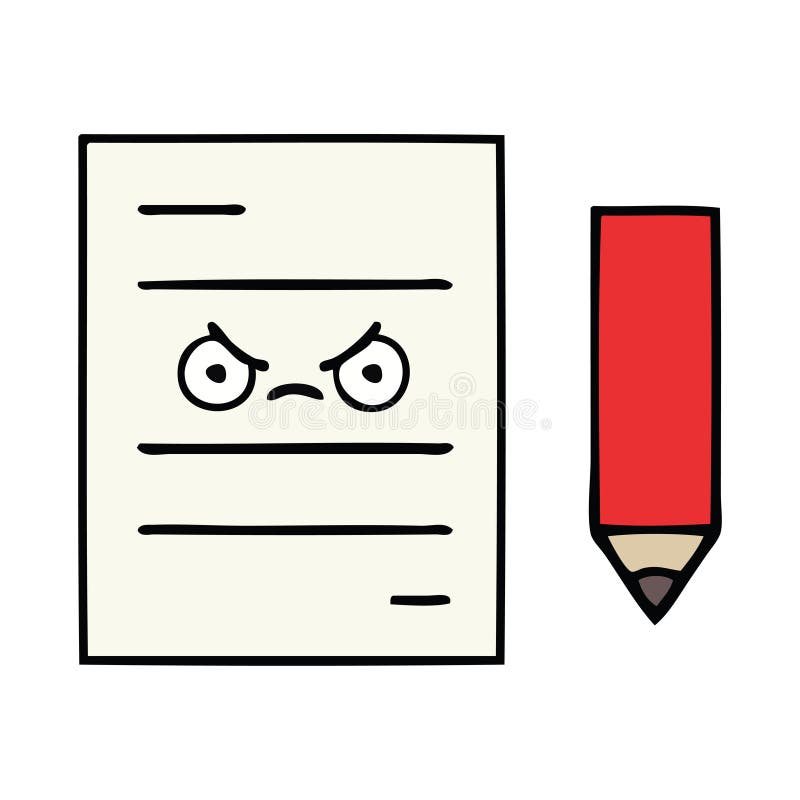 Cute cartoon test paper stock vector. Illustration of drawing - 149270329