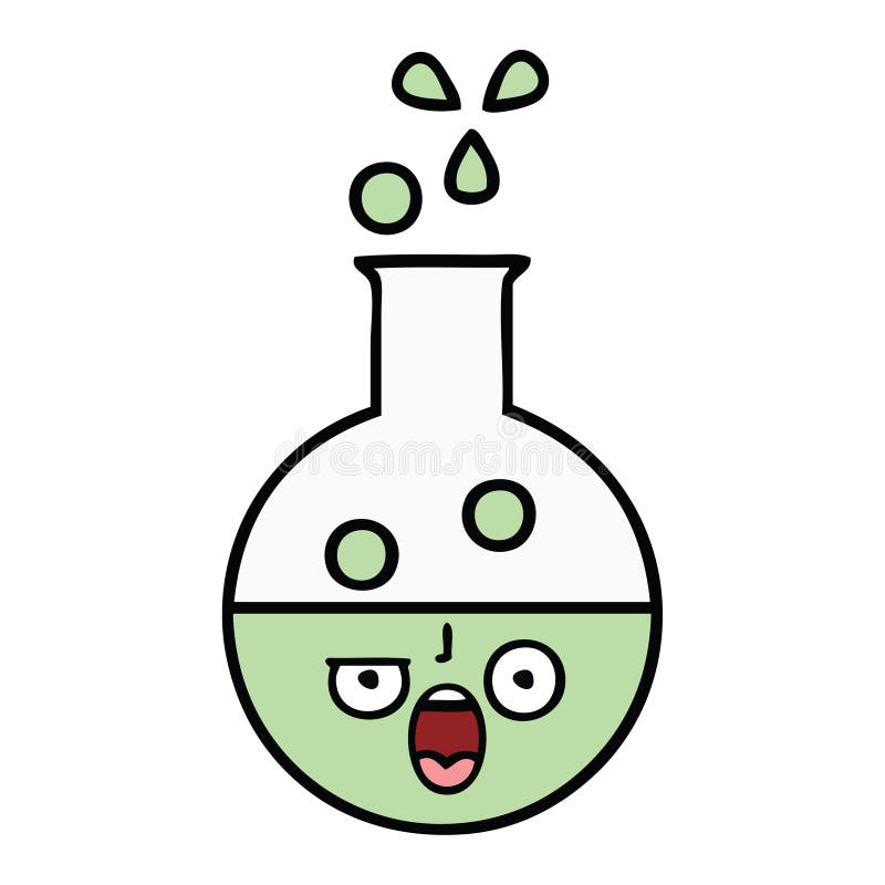 Cute cartoon test tube stock vector. Illustration of quirky - 147687904