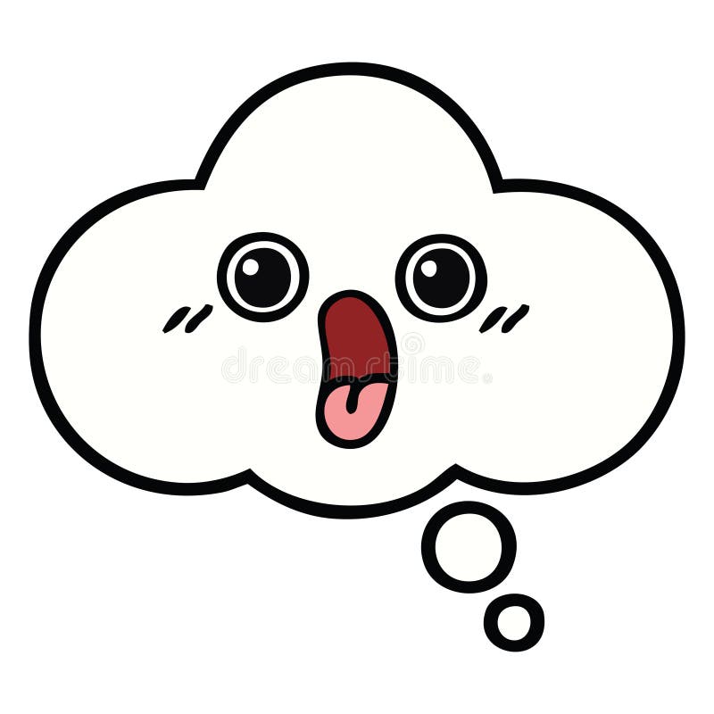 Cute Cartoon Thought Bubble Stock Vector - Illustration of cute, office ...