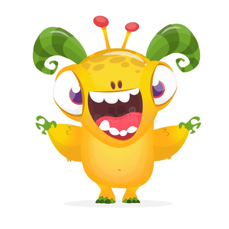 Cute Cartoon Tiny Monster. Vector Alien Character Stock Vector ...