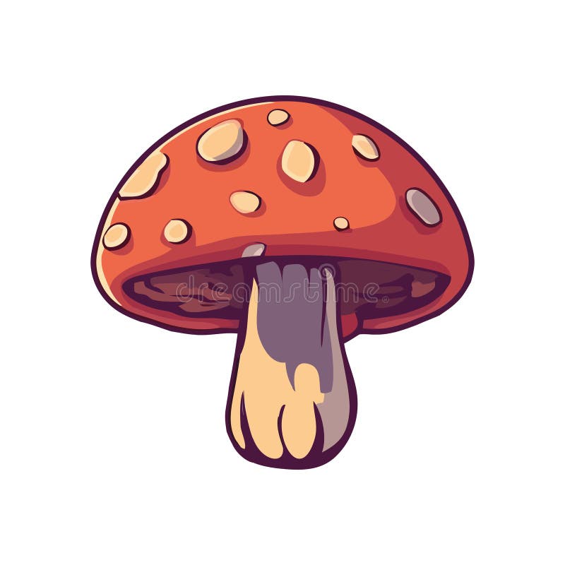 Cartoon Toadstool Silhouette Isolated on White Background Stock Vector ...